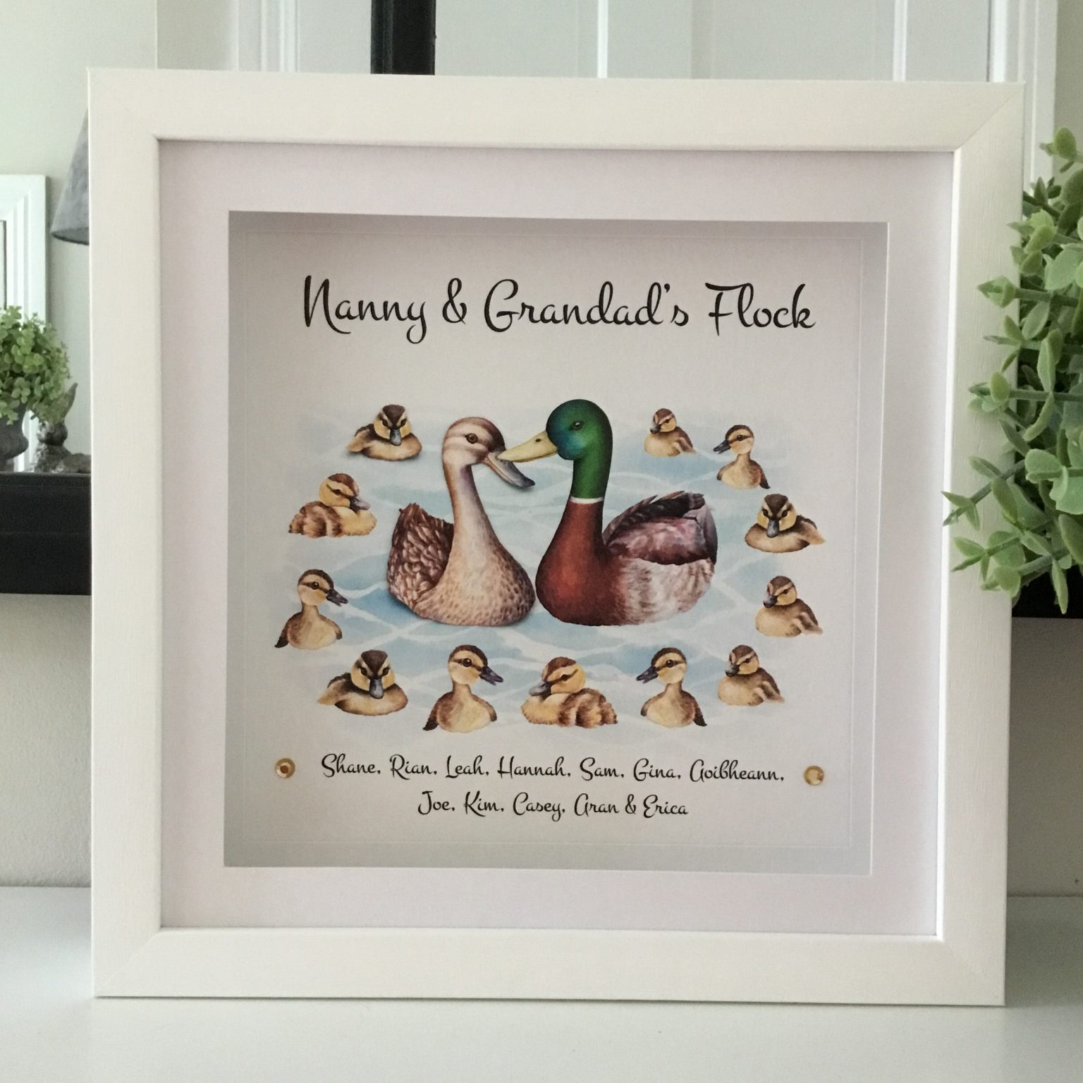 Personalised Grandparent's Ducks Frame | As Cute as a Button